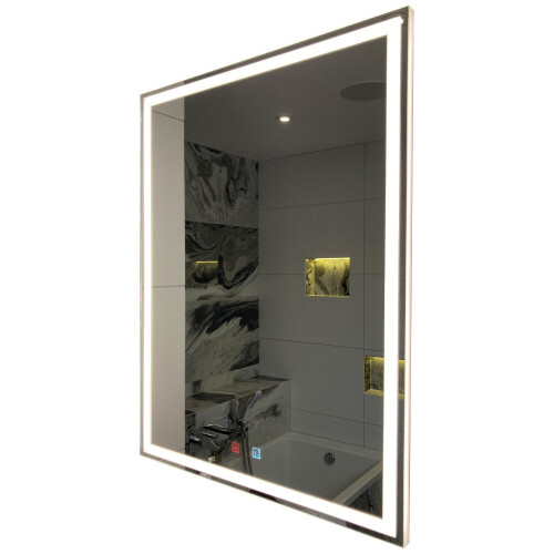 600 x 800mm IP44 LED Bathroom Mirror & Demister Tunable White ...