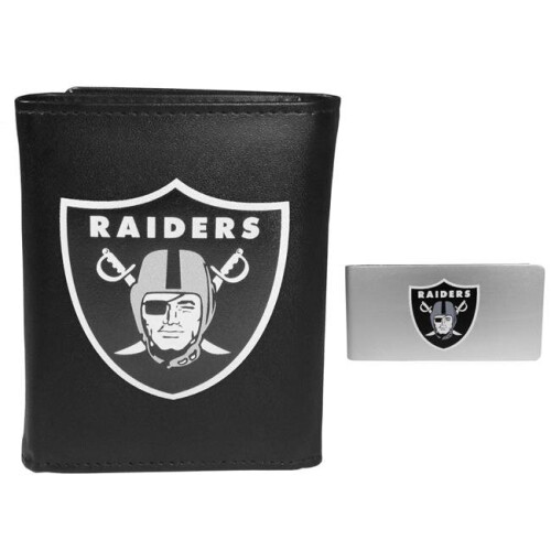 Siskiyou FTRL125BMP Male NFL Las Vegas Raiders Tri-fold Wallet & Money ...