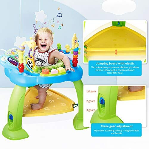 Eastsun Baby Jumperoo Bouncer Adjustable Height Age 6 Months Plus Blue