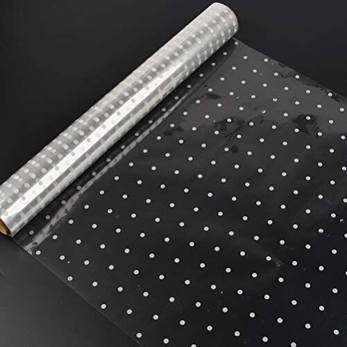 30m x 40cm Clear Wrap Cellophane Roll, White Dot Cellophane Wrap ...