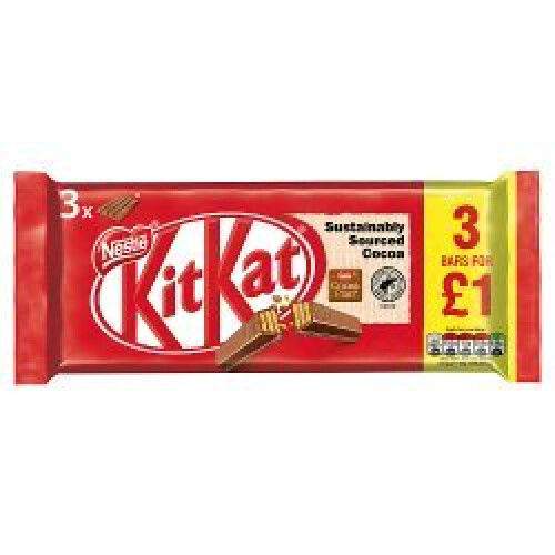 Kit Kat 4 Finger Milk Chocolate Bar Multipack 41.5g 3 Pack (Pack of 20 ...