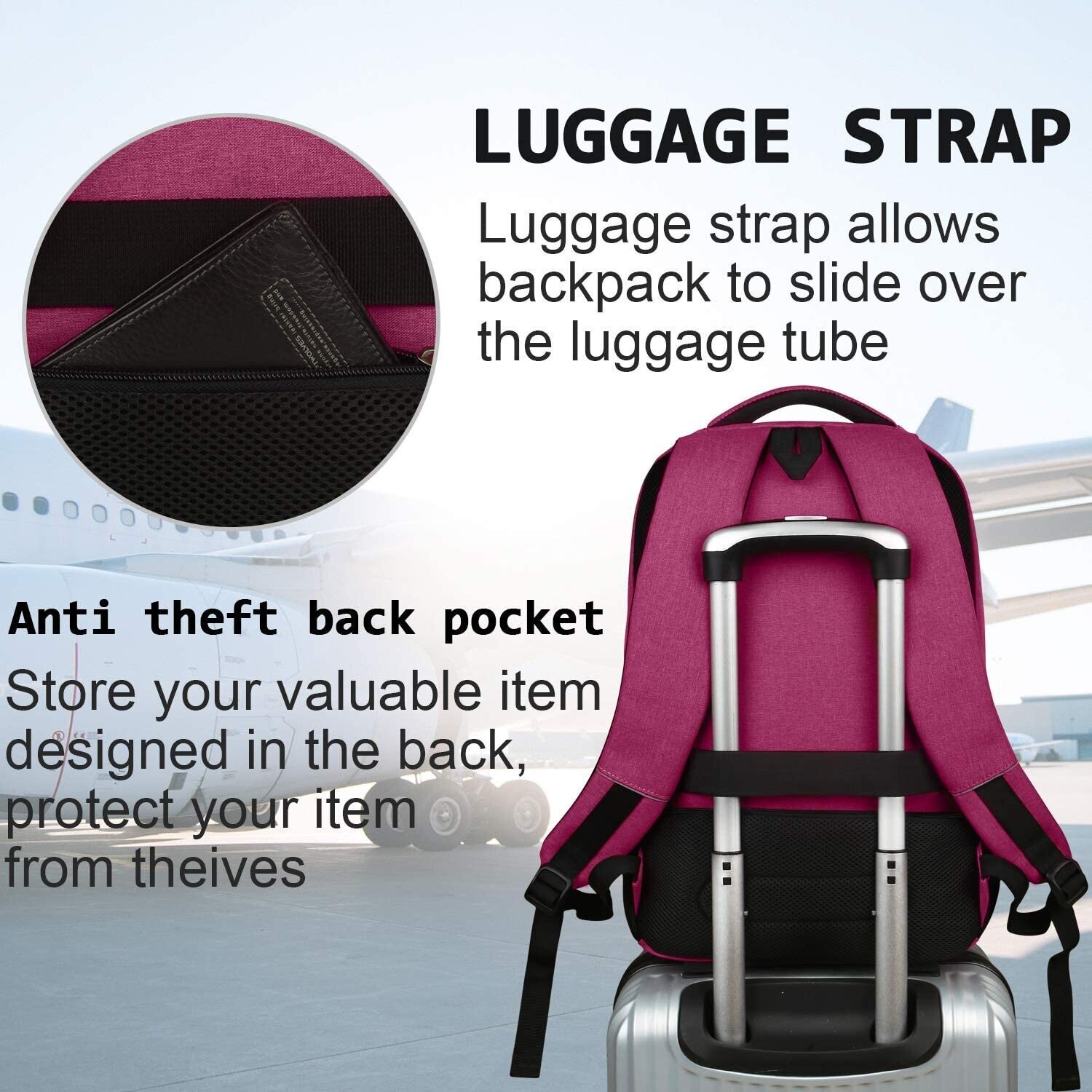 Laptop Backpack with USB Charging&Headphone Port,Anti-Theft Business ...