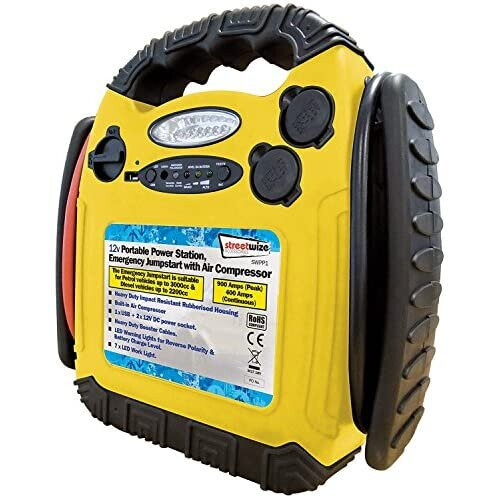 Streetwize SWPP1 Portable Power Pack - 900 Amp Emergency Jump Starter with 260 psi Air ...