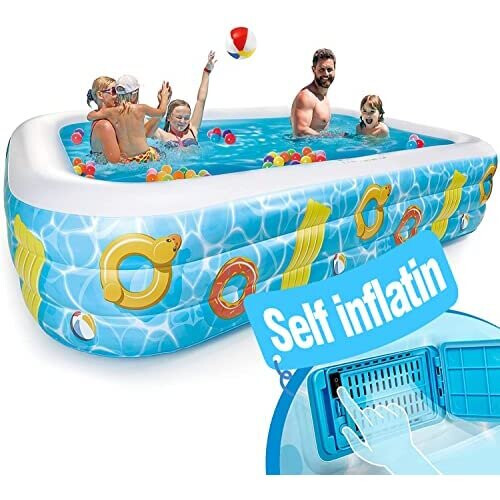 hahaland Thickened Paddling Pool Self-Inflatables 300 x 182 x 51CM ...
