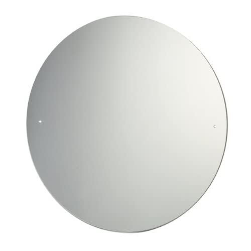 40cm Diameter Circular Bathroom Mirror with Drilled Holes & Chrome Cap ...