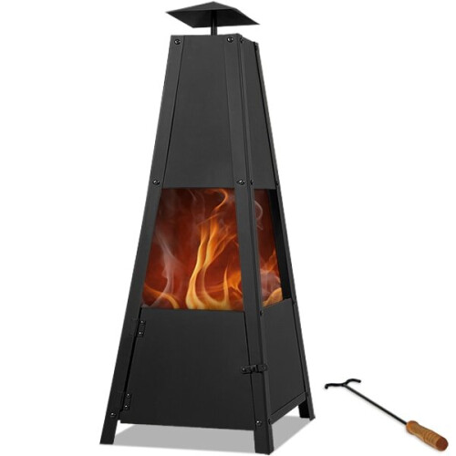 Quadrilateral Pyramid Black Fire Pİt BBQ Barbecue Outdoor Trend on OnBuy