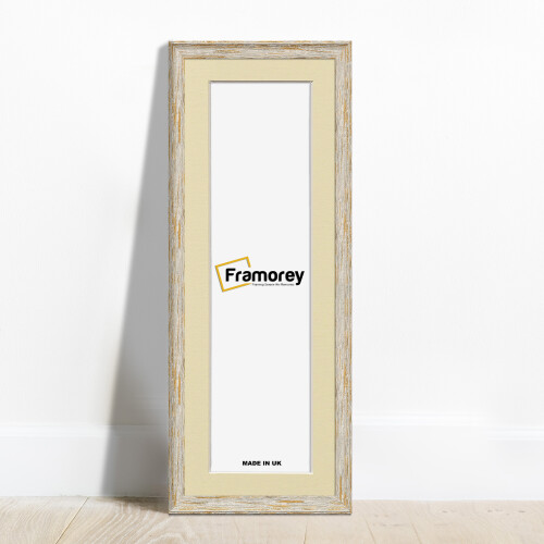 (White With Ivory Mount, 28x16" Pic (32x20" Frame)) Panoramic Style ...
