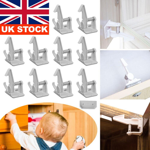 10 Baby Kids Safety Lock Protector Kitchen Cabinet Door Drawer Cupboard ...