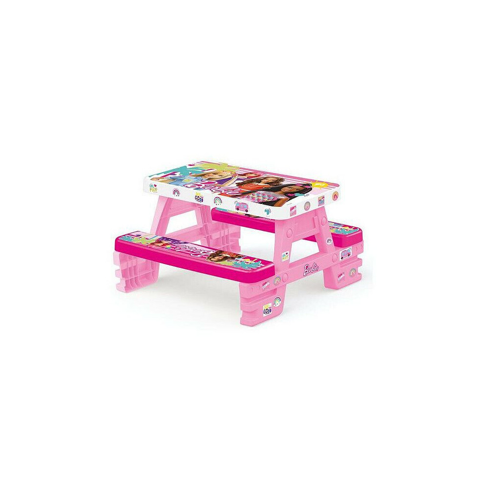 DOLU-1608 Barbie Kids Picnic Table: 4-seat Indoor/Outdoor Pink ...