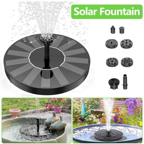 Solar Powered Floating Fountain Pump Water Feature Aquarium Garden Pool ...