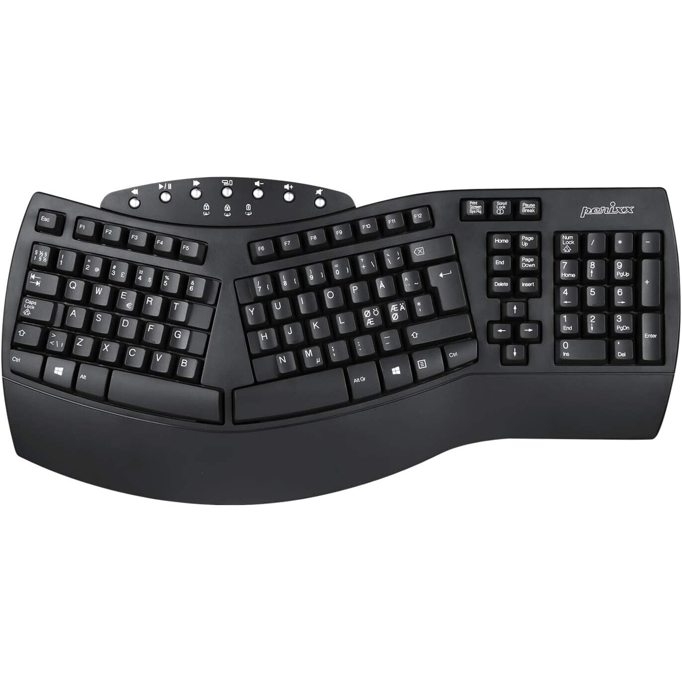 Perixx PERIBOARD-612 Wireless Bluetooth Ergonomic Nordic Keyboard, for ...