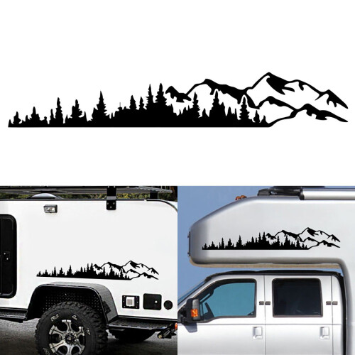 Car Side Body Sticker Decal Mountains For RV SUV Camper Motorhome Van ...