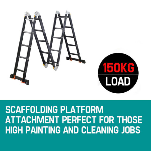 5.7M Multi Purpose Aluminium Folding 20 Step Ladder Engineering Ladder ...