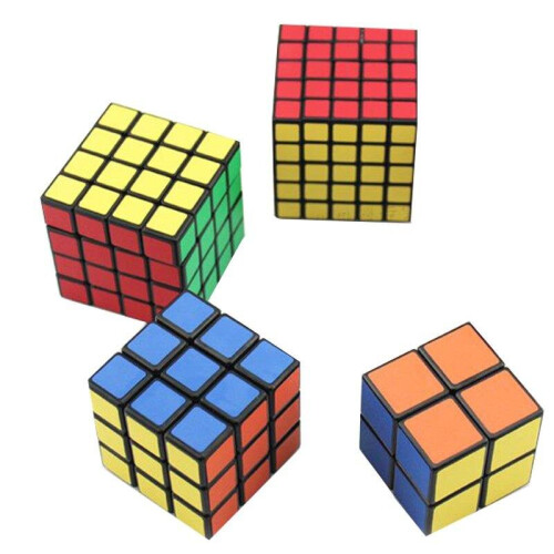 4PCS Classic Magic Cube Toys Set 2x2x2 and 3x3x3 4x4x4 and 5x5x5 PVC ...
