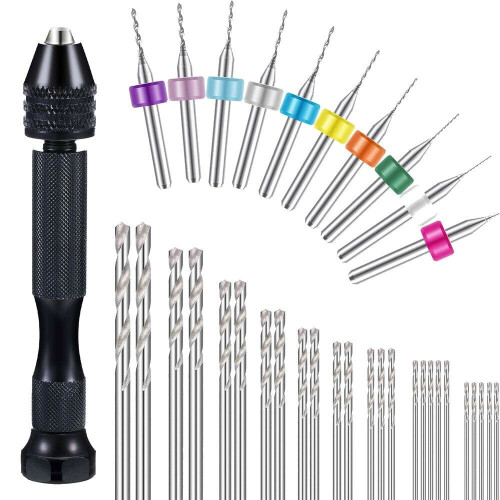 36 Pieces Hand Drill Set Include Pin Vise Hand Drill Mini Drills and 0. ...