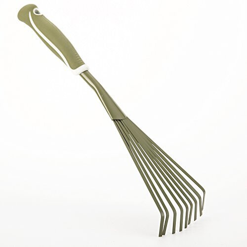 Sungmor 9 Strong Tines Gardening Leaf Rake Hand Tool | Small Hand Rake ...