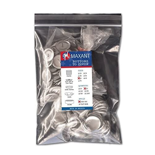 M MAXANT 50 Buttons to Cover - Made in USA - Cover Buttons With Wire ...