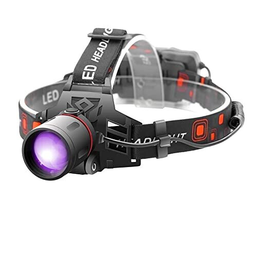 WESLITE Black Light Head Torch, UV Head Torch Rechargeable Purple Head ...