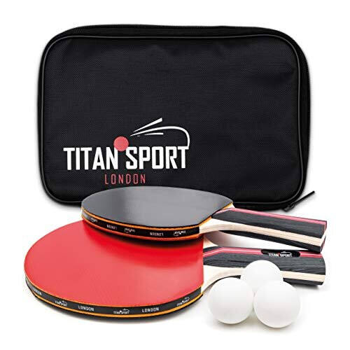 TITAN SPORT Table Tennis Bats, 2 Player Premium Ping Pong Paddle Set ...