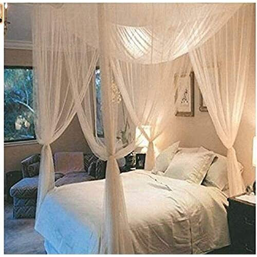 Souarts Bed Canopy Mosquito Net 4 Corner Post Bed Canopy Mosquito Net ...