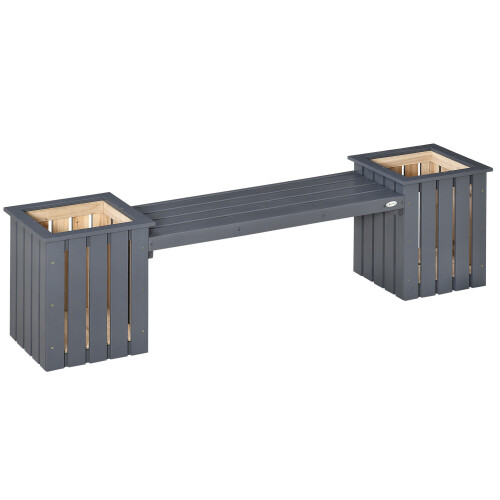Outsunny Garden Planter & Bench Combination Planter Box Garden Bench ...