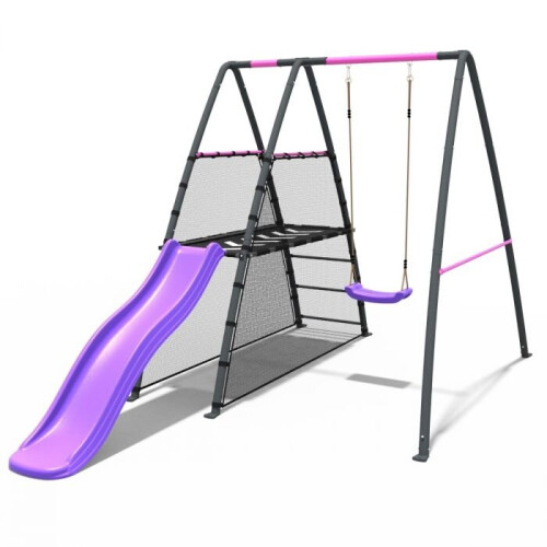 (Slide Platform & 6ft Slide - Single, Pink) Rebo Steel Series Metal ...