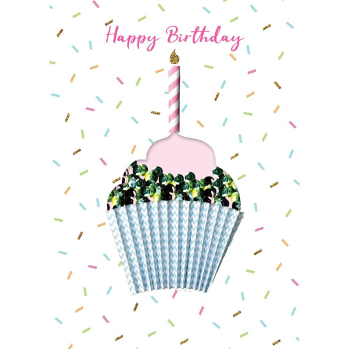 Happy Birthday Cupcake Embellished Birthday Greeting Card Autograph ...