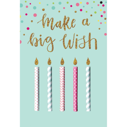 Make A Big Wish Candles Embellished Birthday Greeting Card Autograph ...