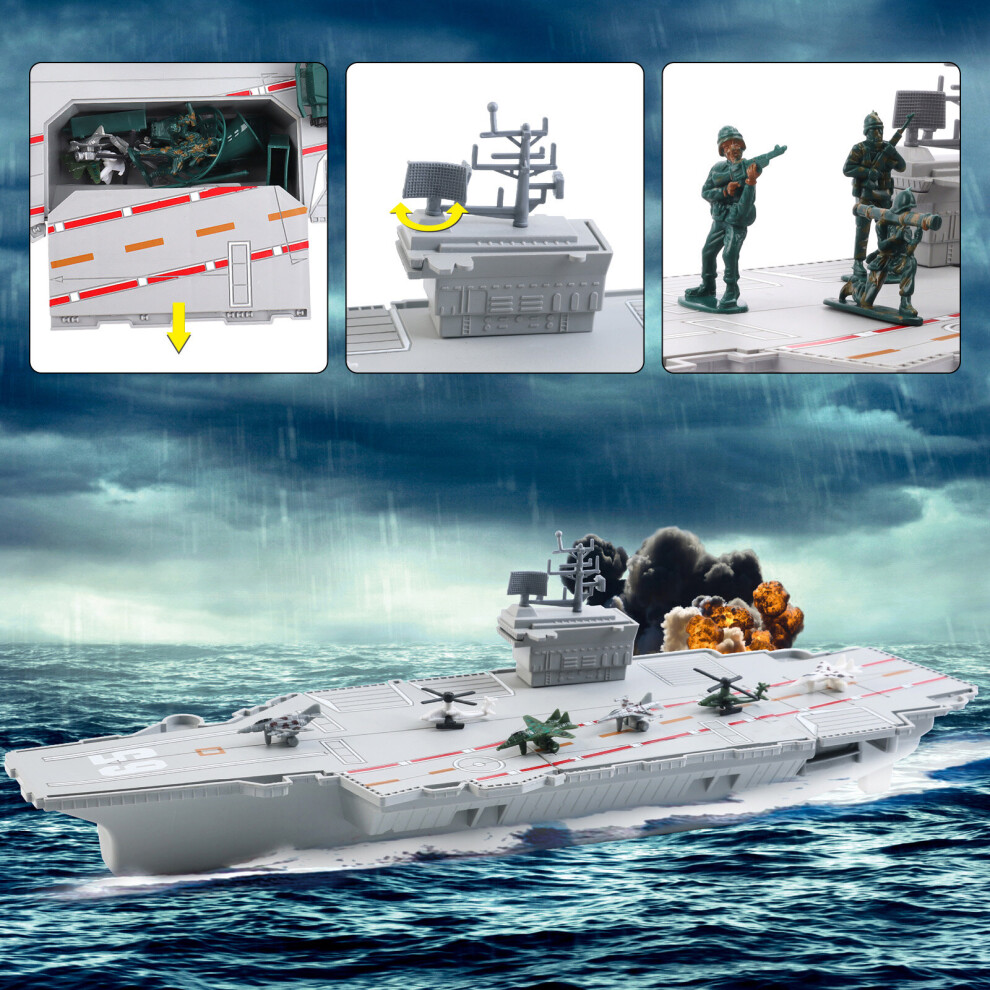 Aircraft Carrier Toy with Scale Model Warplanes Warships Military ...