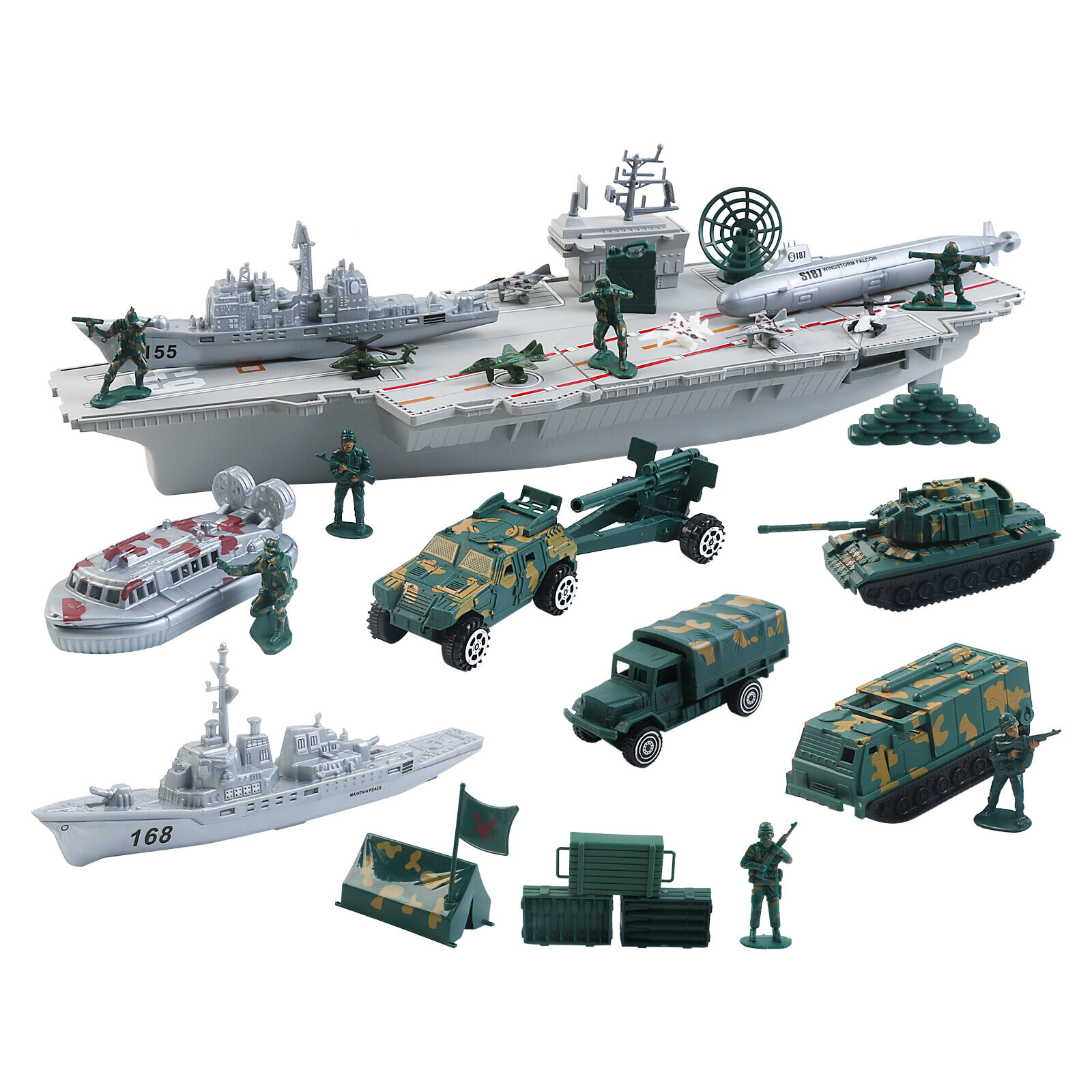 Aircraft Carrier Toy with Scale Model Warplanes Warships Military ...