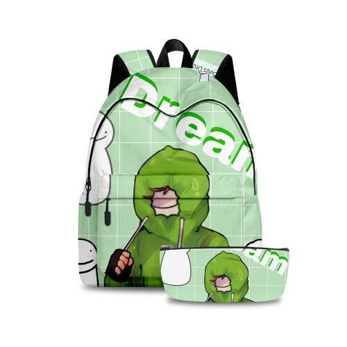 (Green) 3D Printed Dreamwastaken Dream Smp Backpack Schoolbag Pencil ...
