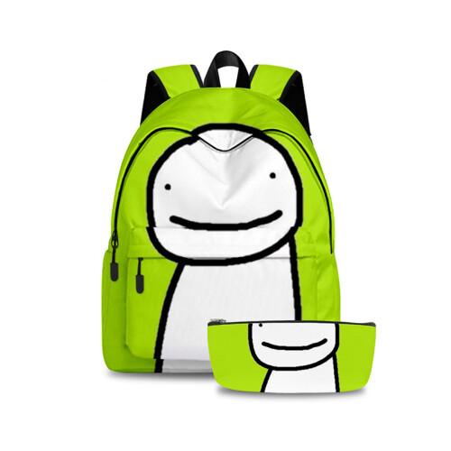 (WhiteGreen) 3D Printed Dreamwastaken Dream Smp Backpack Schoolbag ...