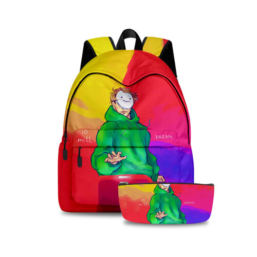 (RedYellow) 3D Printed Dreamwastaken Dream Smp Backpack Schoolbag ...