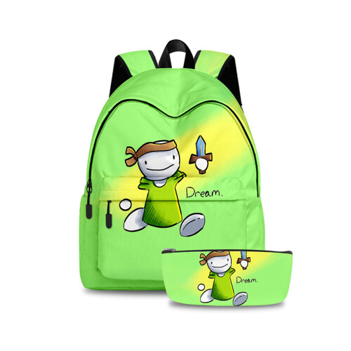 (BrightGreen) 3D Printed Dreamwastaken Dream Smp Backpack Schoolbag ...