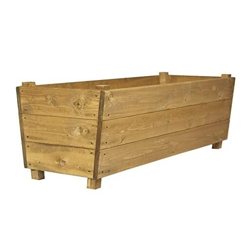 Heavy Duty Large Wooden Planter - Outdoor Wood Flower Container ...