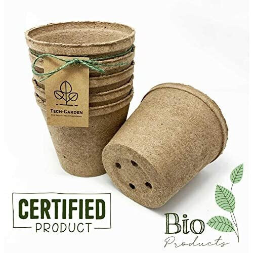 Tech-Garden 12 Pack of - 17 cm Extra Large Biodegradable Biopot Plant ...