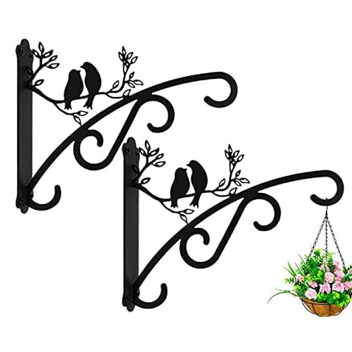 Heavy Duty Hanging Basket Brackets Outdoor Indoor Support Up to 30 lbs ...