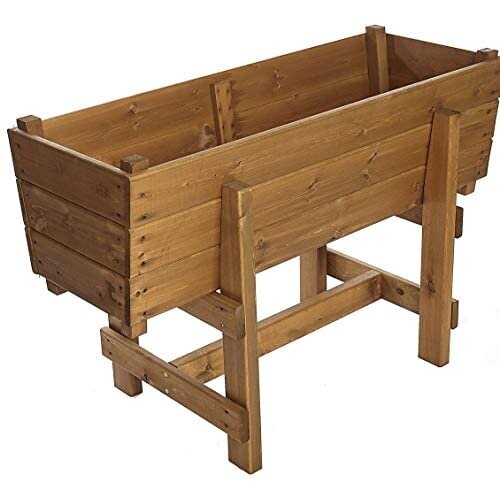 Large Extra Deep Raised Wooden Trough Garden Planter on Legs - Herb ...
