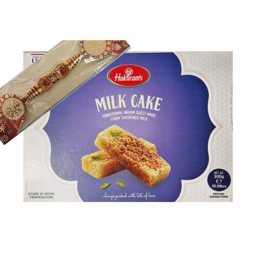 Aum Rakhi & Haldirams Milk Cake for Brothers, Traditional Indian Smooth ...