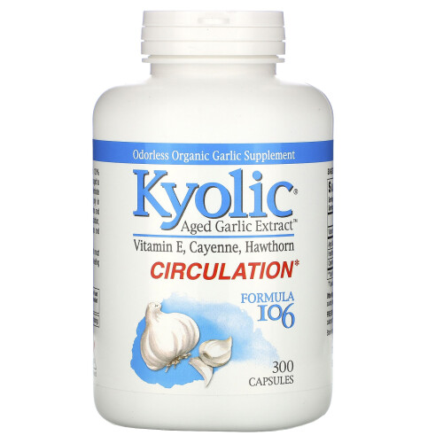 Kyolic, Aged Garlic Extract, Circulation, Formula 106, 300 Capsules on ...