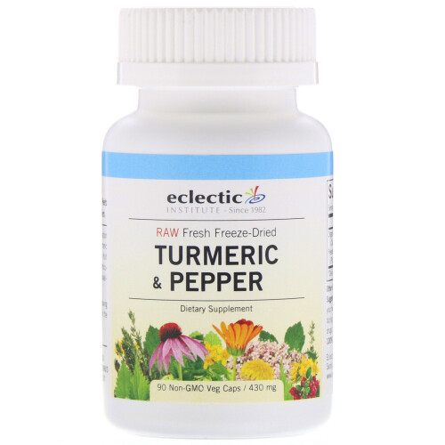 Eclectic Institute, Raw Fresh Freeze-Dried, Turmeric & Pepper, 430 mg ...