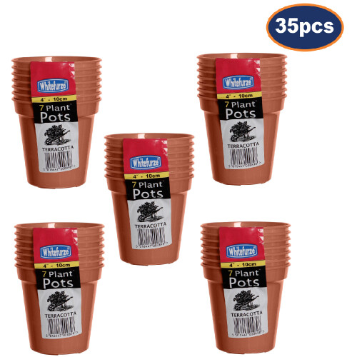10cm Garden Pots Set of 35 Growing Flower Pot Terracotta Garden Patio ...