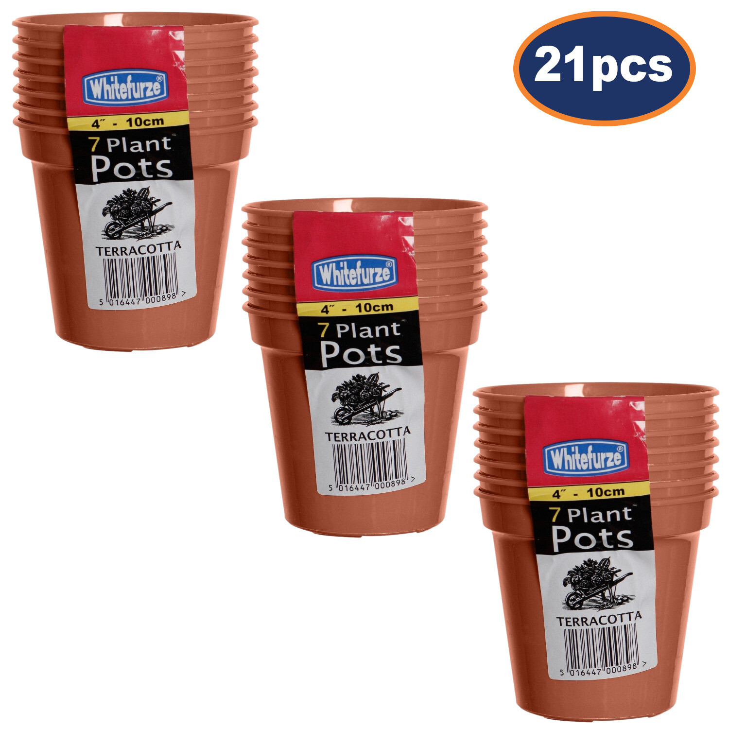 10cm Garden Pots Set of 21 Growing Flower Pot Terracotta Garden Patio ...