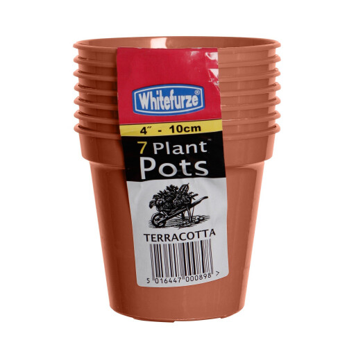 10cm Garden Pots Set of 7 Growing Flower Pot Terracotta Garden Patio ...