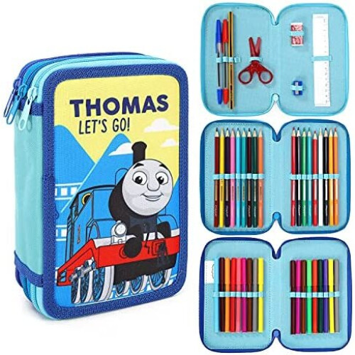 Thomas The Tank Engine 3 Tier Large Pencil Case Multi Compartment ...