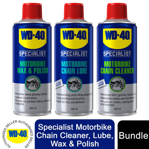 WD-40 Specialist Bundle, Chain Cleaner, Lube, Wax & Polish Each 400ml ...