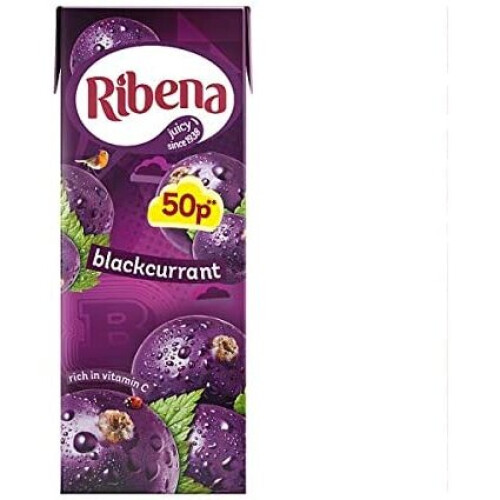 Ribena Blackcurrant Flavour Cartons Furit Juice 250ml Pack Of 24 ...