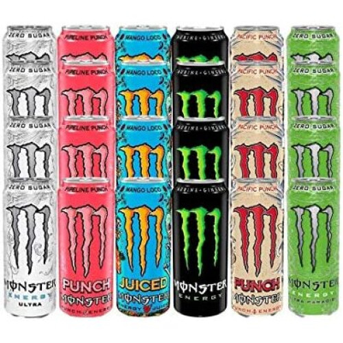 Monster Energy Mega Mixed Variety Pack x24 with Free Sticker Pack ...