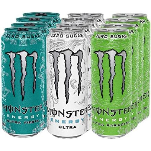 Monster Energy Ultra Zero Sugar Mixed Case (500ml x 12) with Free ...