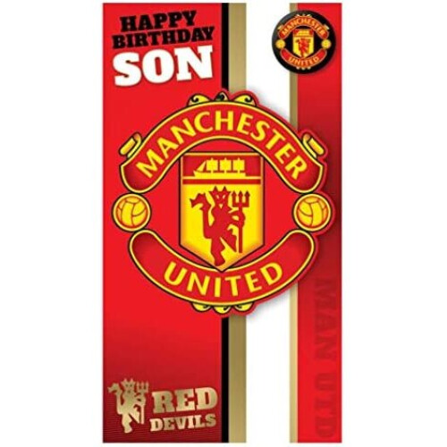Manchester United Happy Birthday Son Card, with Badge on OnBuy